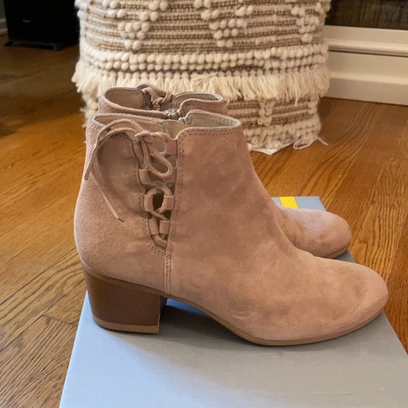 Manas | Shoes | Manas Blush Pink Suede Booties Size 7 | Poshmark